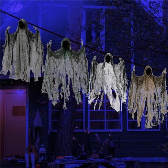 Holiday | 4 Pack 19 Halloween Hanging Ghost Decoration Faceless Grim ...